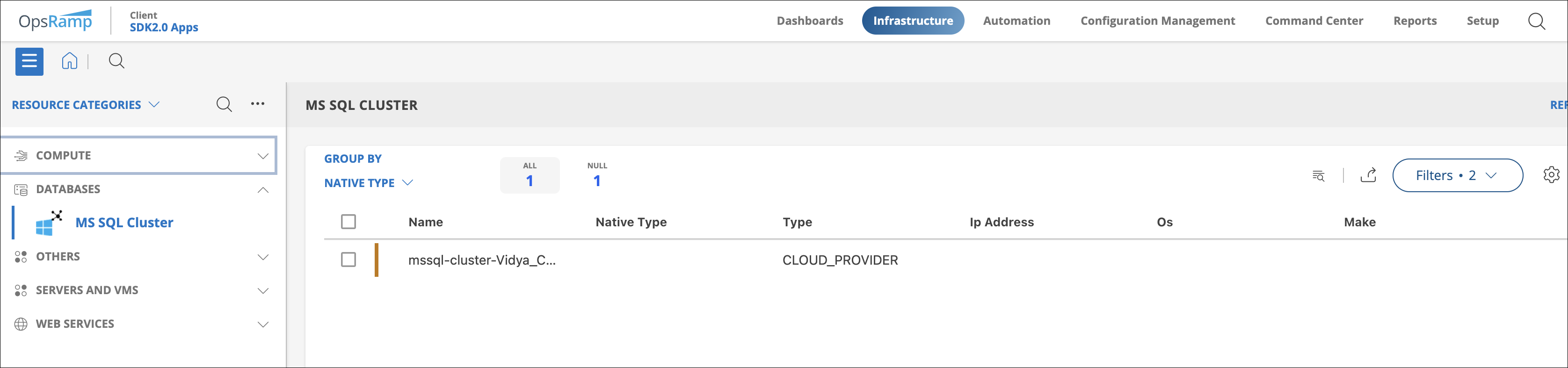 MS SQL Cluster | OpsRamp Documentation